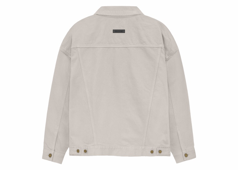 Fear of God Essentials Denim Jacket Silver Cloud Men's - FW23 - US