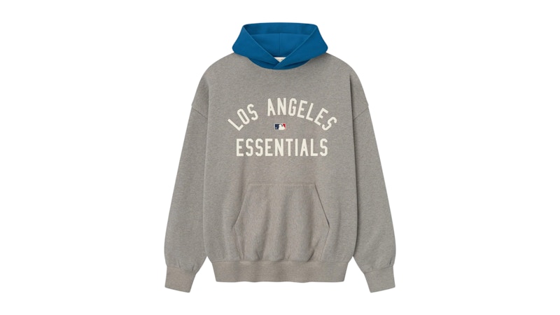 Fear of God Essentials Dodgers Sport Hoodie Concrete Heather/Blue ...