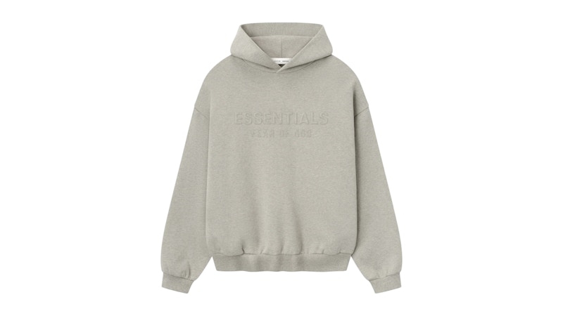 Fear of God Essentials Embossed Classic Fleece Hoodie Warm Heather Men ...