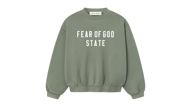 Fear of God Essentials Kids 90's Fleece Crewneck Moss - FW25 - US
