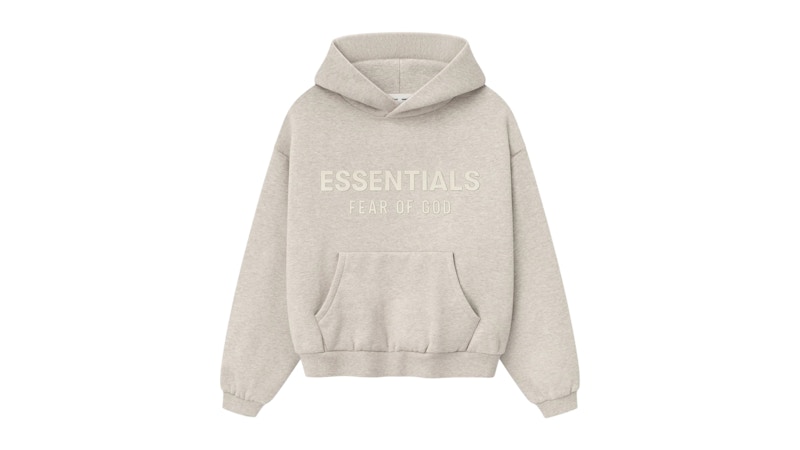 Fear of God Essentials Kids Classic Fleece Hoodie Heather Stone - FW25 - US