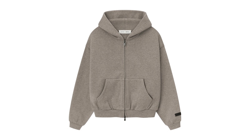 Fear of God Essentials Classic Full Zip-Up Hoodie Jet Black Men's ...