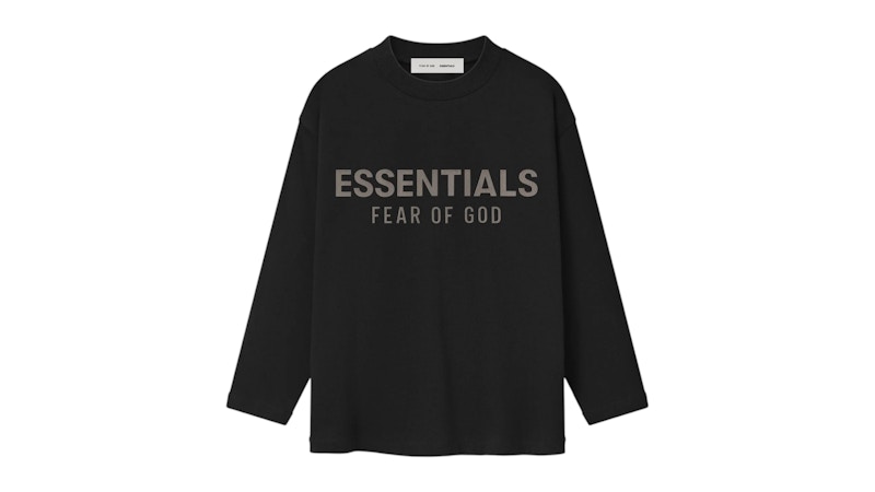 Fear of God Essentials Kids Classic Long Sleeve Tee Jet Black - FW25 - US
