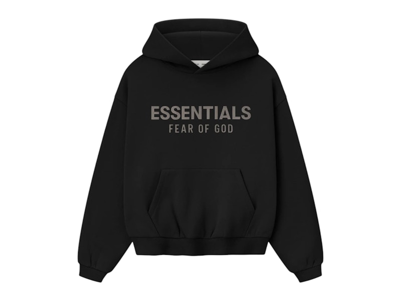 Fear of God Essentials Kids Fleece Hoodie Jet Black - FW25 - US