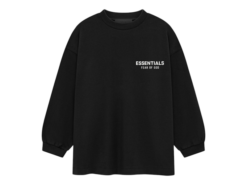 Fear of God Essentials Kids Jersey Long Sleeve Tee (FW24) Black - FW24 - US