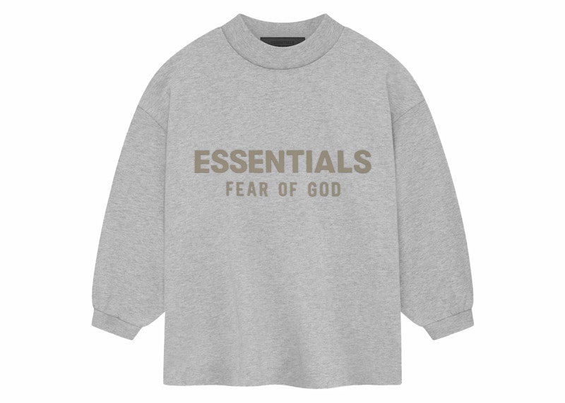 Fear of God Essentials Kids Longsleeve Shirt Light Heather Grey - SS24 - US