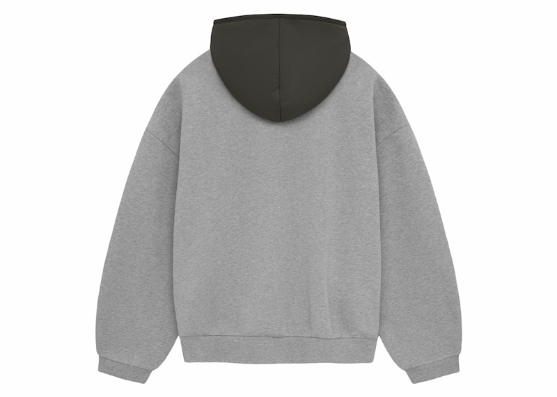 Fear of God Essentials Kids Nylon Fleece Hoodie Dark Heather Oatmeal ...