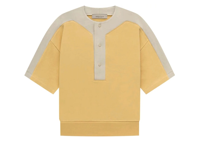 Fear of God Essentials Kids Terry Baseball Henley Tee Light Tuscan ...