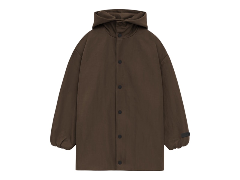 Fear of God Essentials Kids Textured Nylon Hooded Coaches Jacket Brown ...