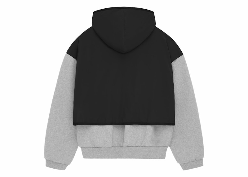 Fear of God Essentials Nylon Fleece Hooded Sweater Light Heather Grey ...