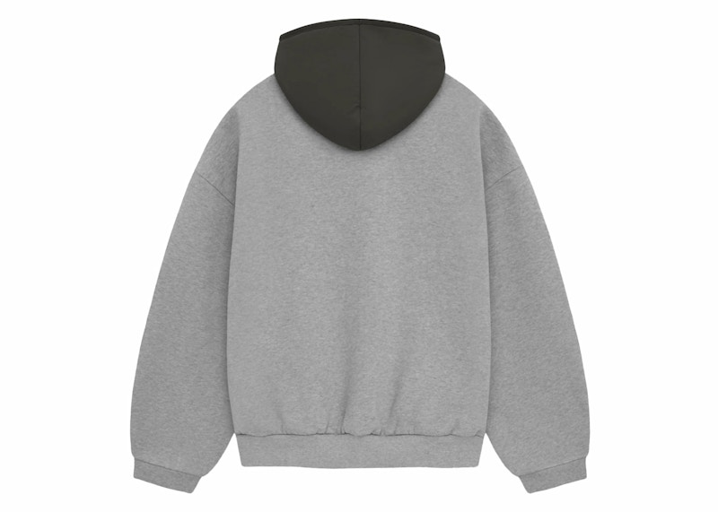 Fear of God Essentials Nylon Fleece Hoodie Dark Heather Oatmeal/Ink Men ...