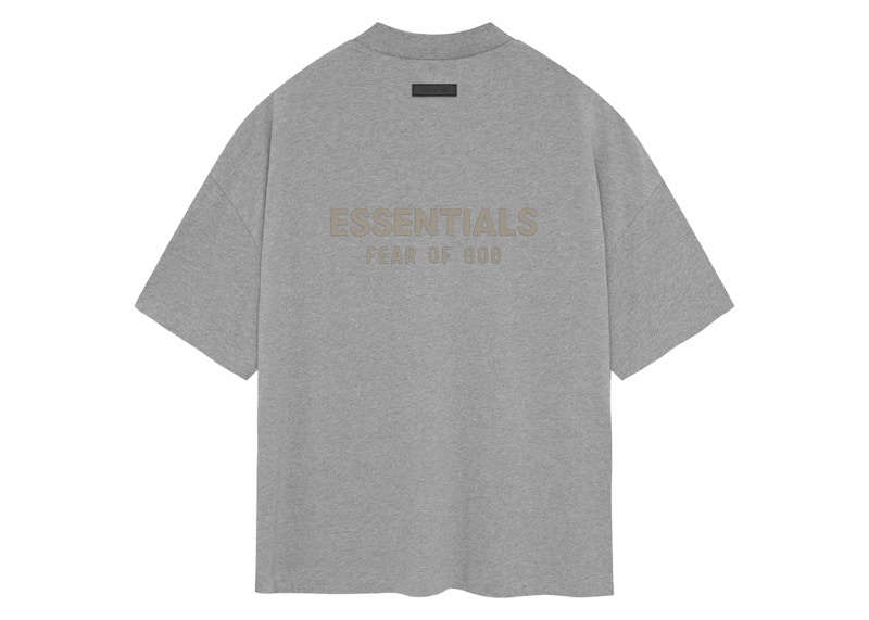 Fear of God Essentials V-Neck Tee Dark Heather Oatmeal Men's - SS24 - US