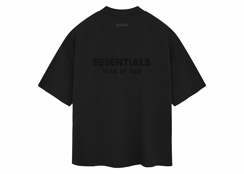 Fear of God Essentials V-Neck Tee Jet Black Men's - SS24 - US