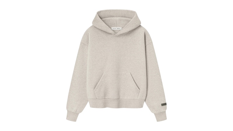 Fear of God Essentials Womens Classic Fleece Hoodie Heather Stone ...