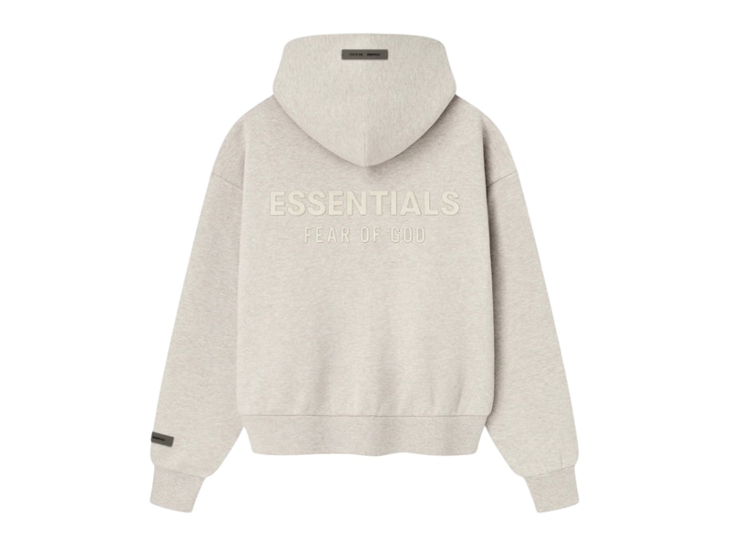 Fear of God Essentials Womens Classic Fleece Zip-Up Hoodie (FW25) Heather Stone - FW25 - US