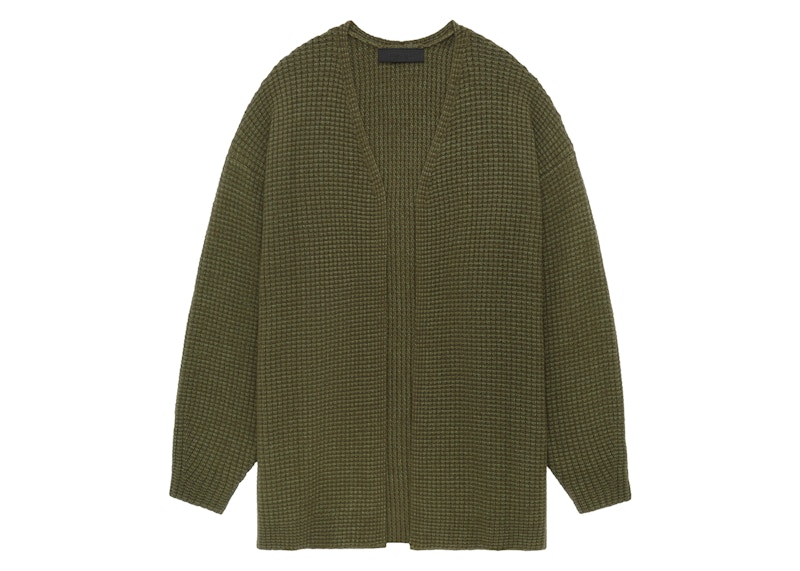 Fear of God Essentials Womens Knit Long Cardigan Military - FW24 - US