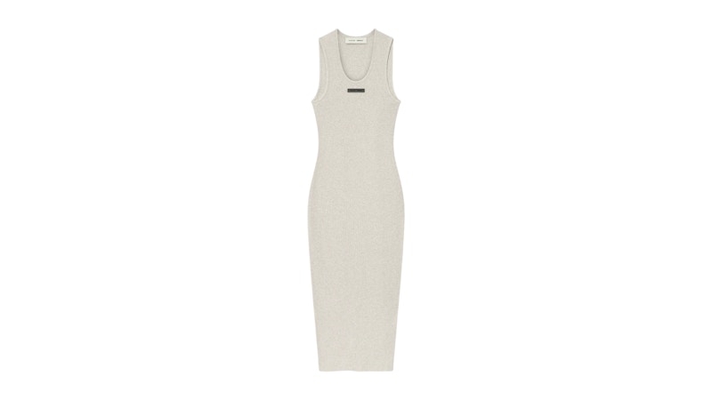 Fear of God Essentials Womens Rib Tank Dress Heather Stone - FW25 - US