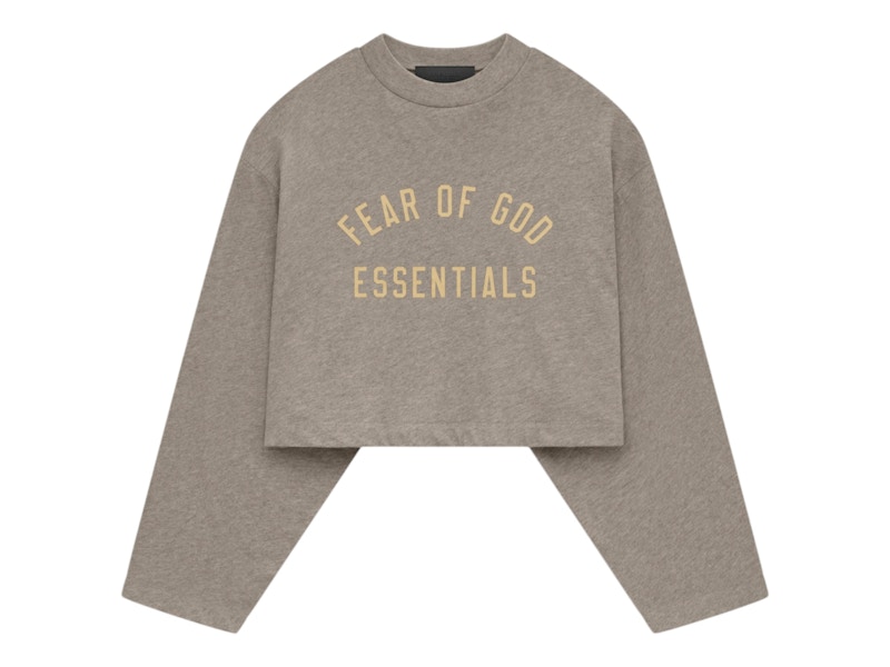 Fear of God Essentials Women's Tri-Blend Cropped Longsleeve Shirt ...