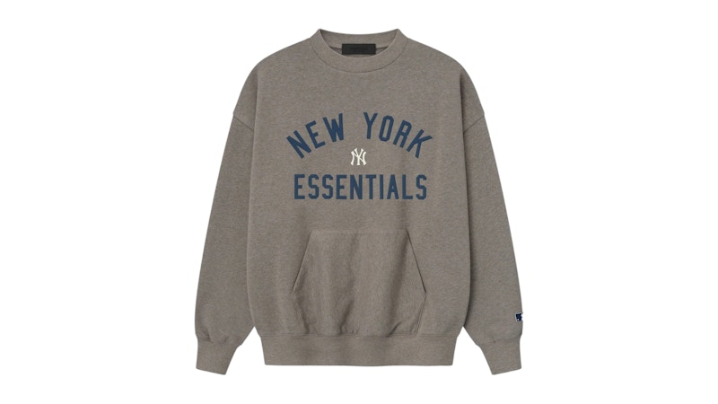 Fear of God Essentials Yankees Sport Crewneck Homestead Heather Men's ...
