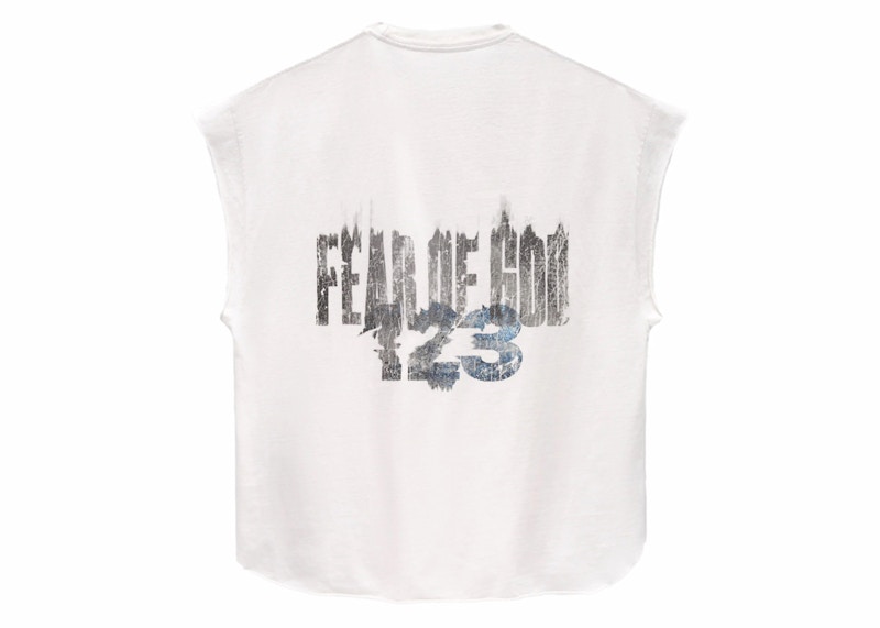 Fear of God x RRR123 INRI Cut Off Tee Vintage White Men's - SS24 - US