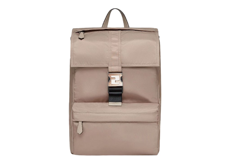 Fendi Beige Nylon Rucksack Beige in Nylon with Silver-tone - US