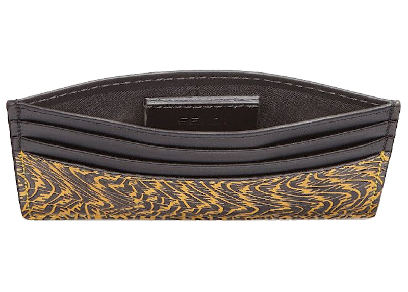 Fendi Card Holder FF Vertigo Yellow in Leather - US