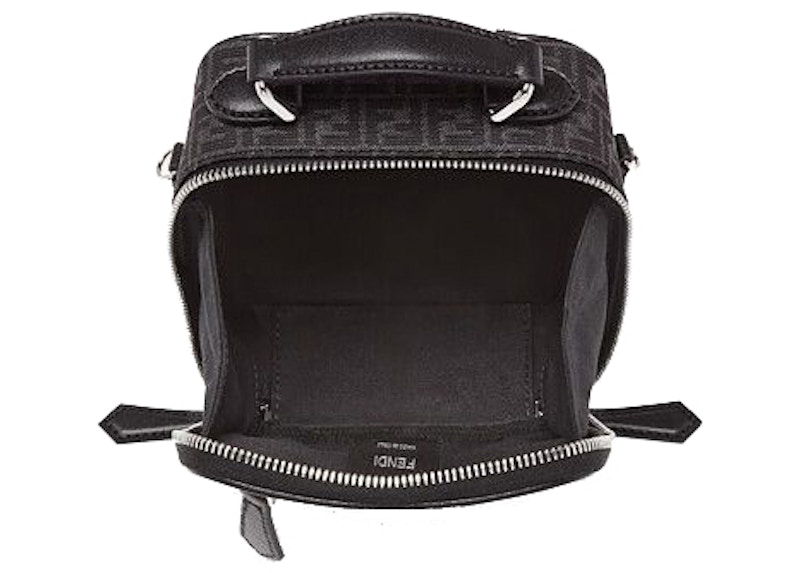 Fendi FF Jacquard Mini Trolley Micro Black in Polyester with Silver ...