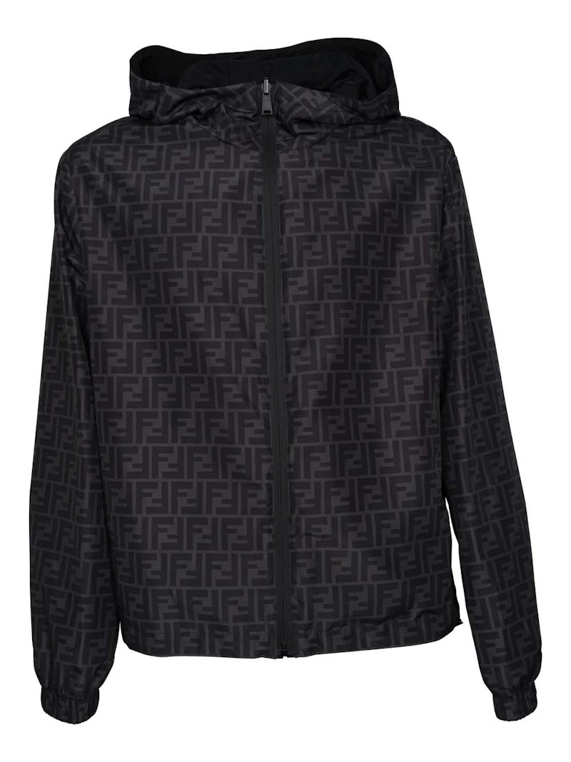 Fendi FF Printed Hooded Jacket Black/Grey Men's - FW23 - US