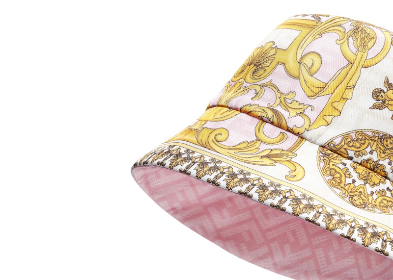 Fendi Fendace Reversible Bucket Hat White/Multicolor in Silk - US