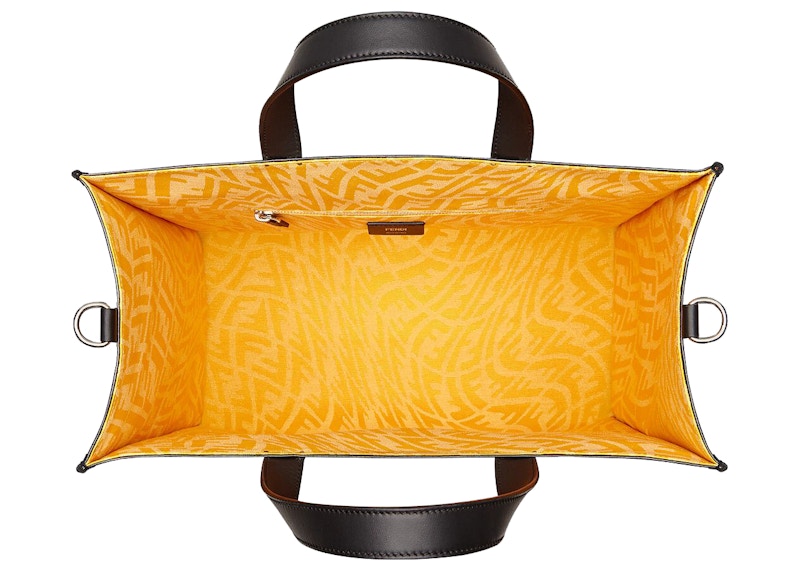 Fendi Shopper Tote Roma Logo Black in Coated Canvas with Silver-tone - US