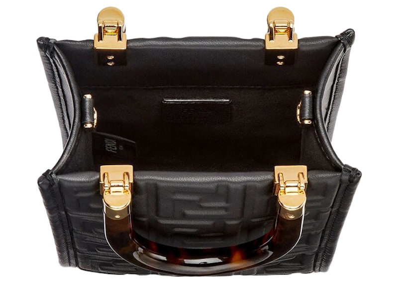 Fendi by Marc Jacobs Mini Sunshine Shopper Black Leather Mini Bag in ...