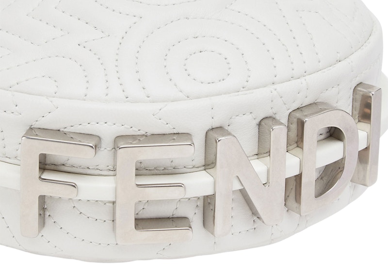 Fendi by Marc Jacobs Nano Fendigraphy White Nappa Leather Charm in ...