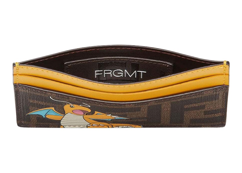 Fendi x FRGMT x Pokemon FF Fabric Card Holder Yellow in Polyester - US