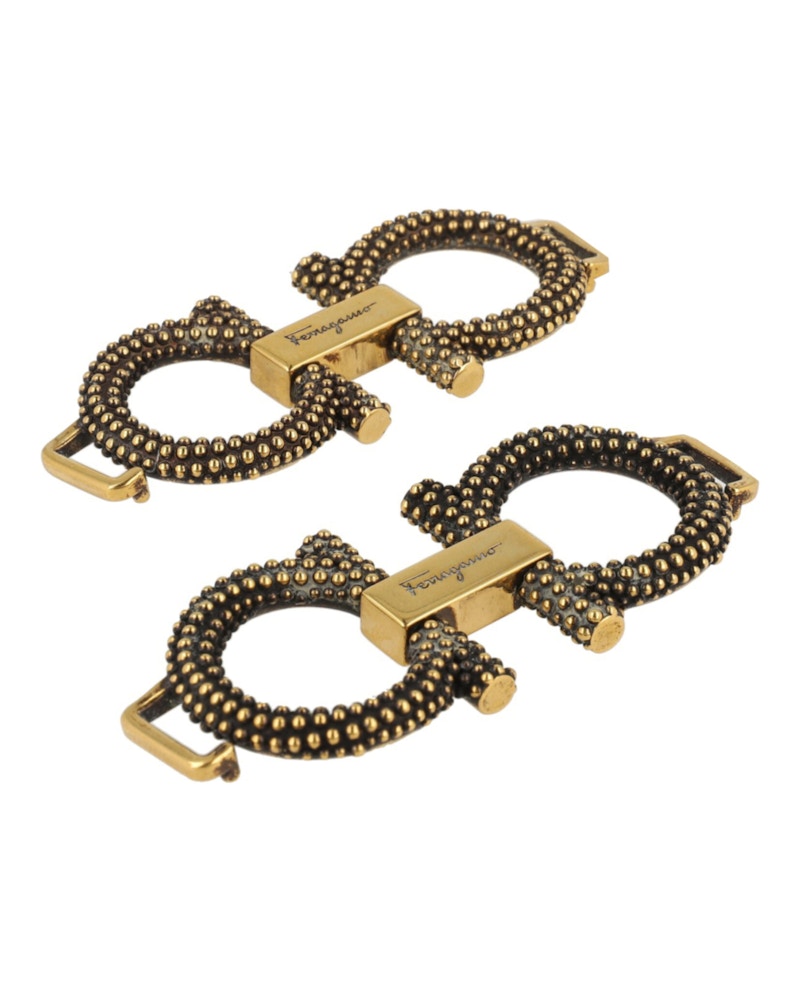 Ferragamo Gancini Belt Buckle Set Dark Yellow in Leather - US