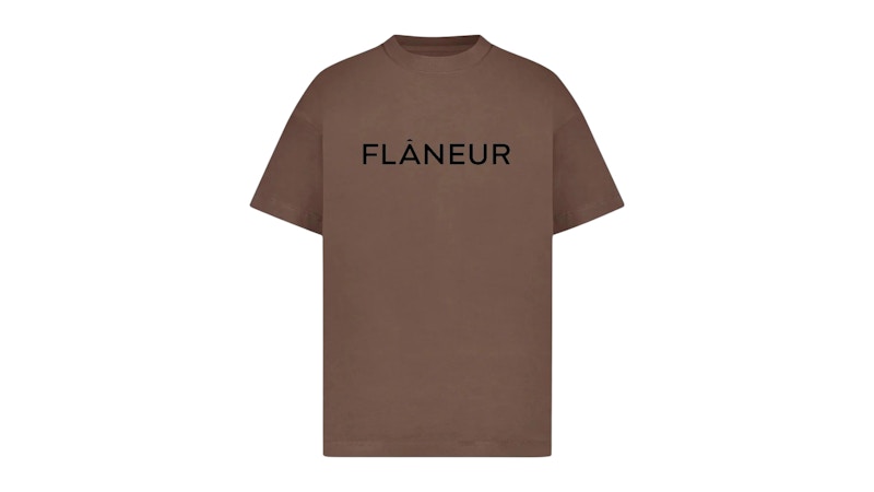 Flaneur Printed Logo T-shirt Brown Men's - FW24 - US