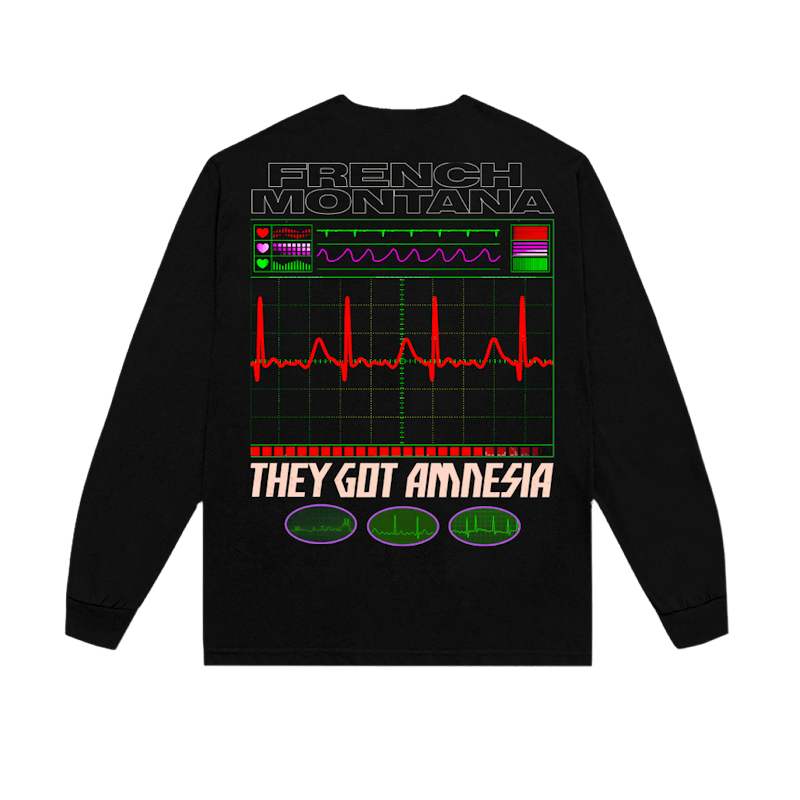 French Montana They Got Amnesia L/S T-shirt Black Men's - SS22 - US