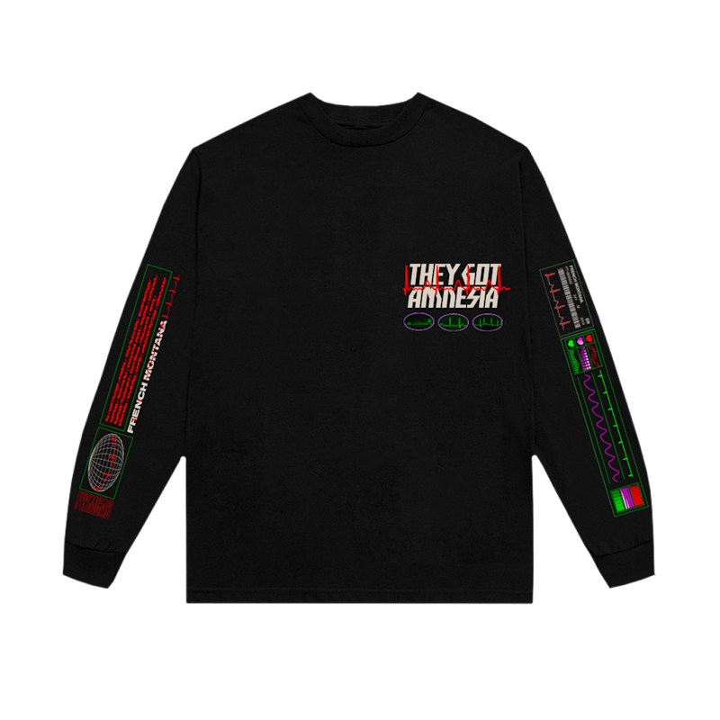 French Montana They Got Amnesia L/S T-shirt Black Men's - SS22 - US