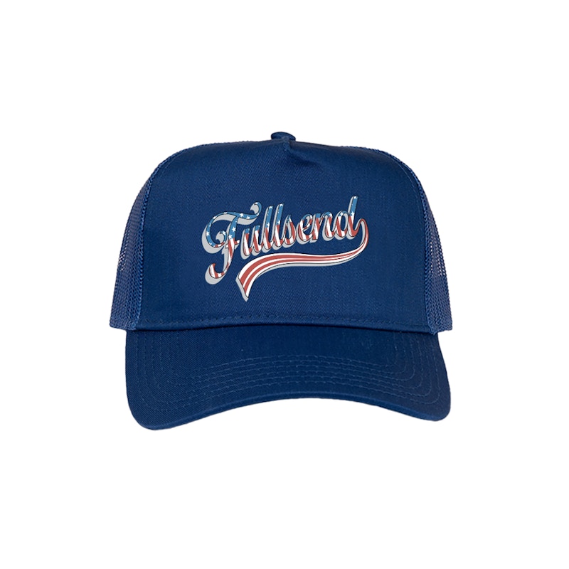 Full Send American Flag Trucker Hat Royal - FW20