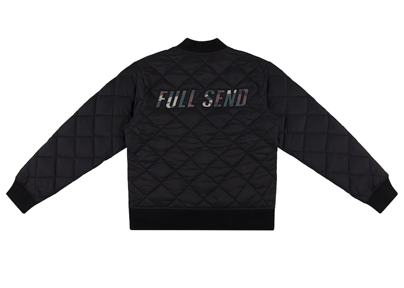 Full Send Camo Logo Quilted Jacket Black - SS21 Men's - US