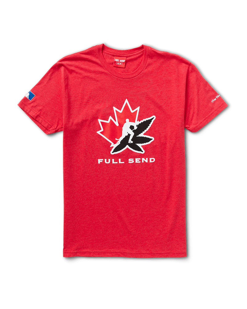 Full Send Canada Marijuana T-shirt Red Men's - FW21 - US