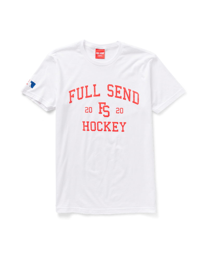 Full Send Collegiate Hockey T-shirt White - FW21 メンズ - JP
