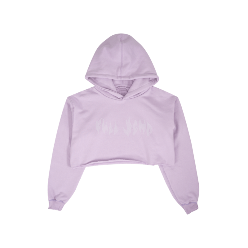 Full Send Full Send Rhinestone Cropped Hoodie Lavender - FW20