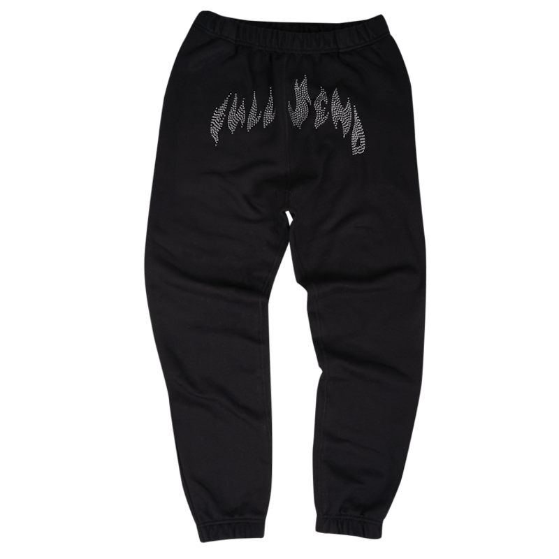 Full Send Full Send Rhinestone Sweatpants Black - FW20
