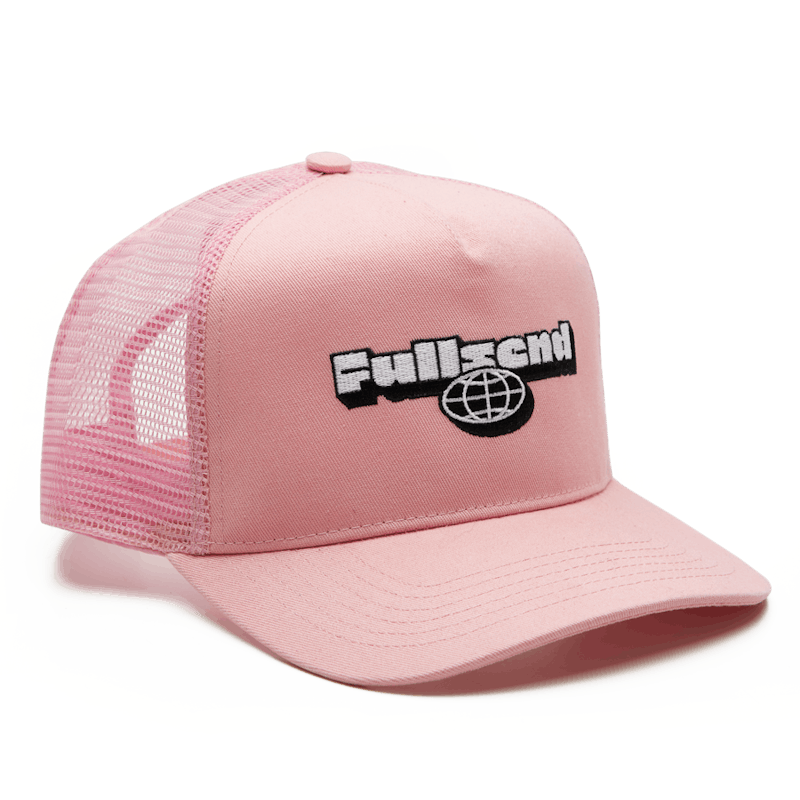 Full Send Globe Trucker Hat Pigment Pink - FW20