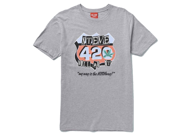 Full Send Steve Will Do It Route 420 Tee Dark Grey Heather Men's - SS21 ...