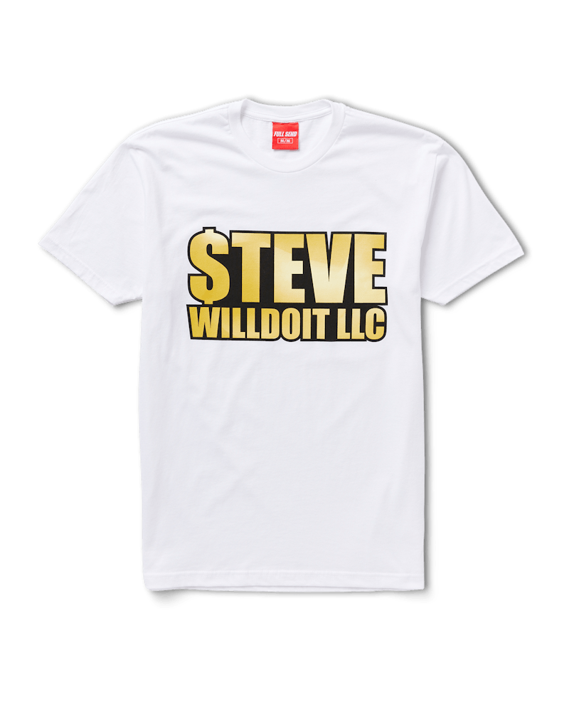 Full Send SteveWillDoIt LLC Gold T-shirt White Men's - FW21 - US