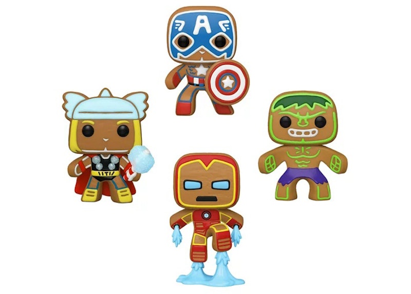 Funko Pop! Marvel Gingerbread Captain America, Gingerbread Iron Man ...
