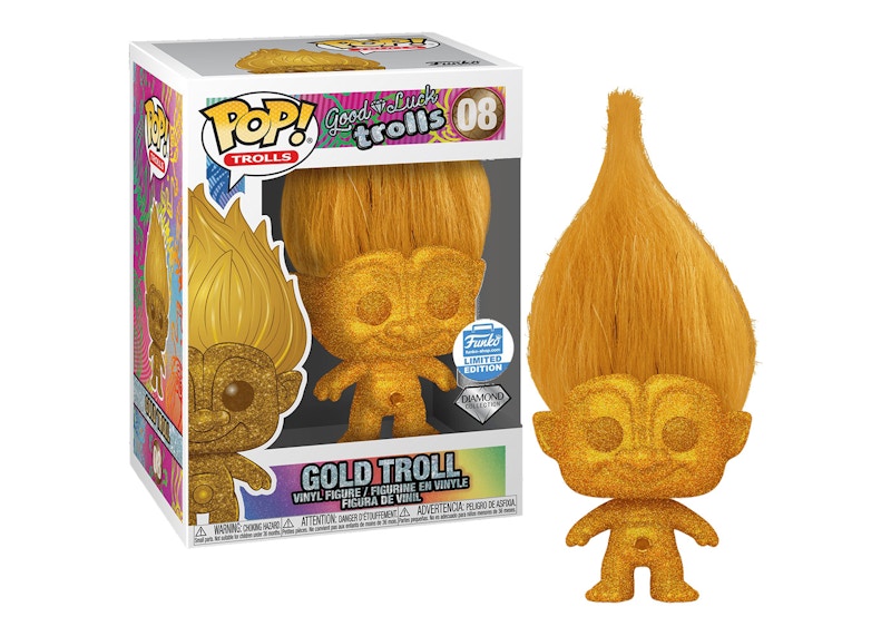 Funko Pop! Trolls Good Luck Trolls Gold Troll Diamond Funko Exclusive ...