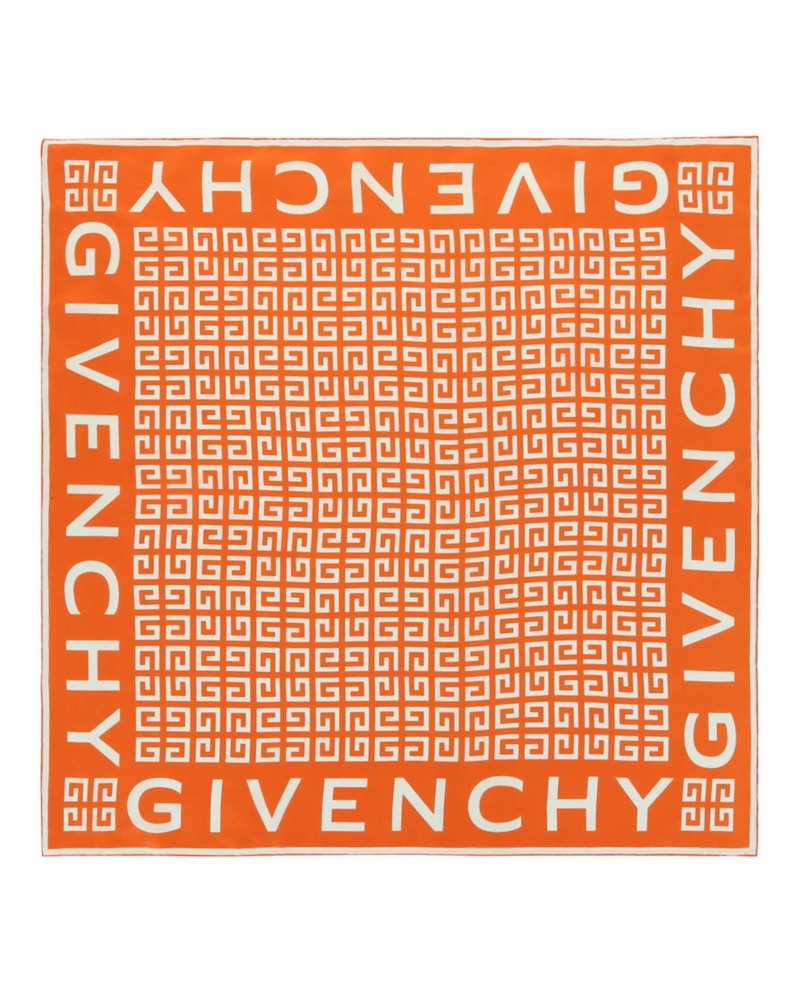 Givenchy 4G Monogram Printed Scarf Orange in Silk - KR