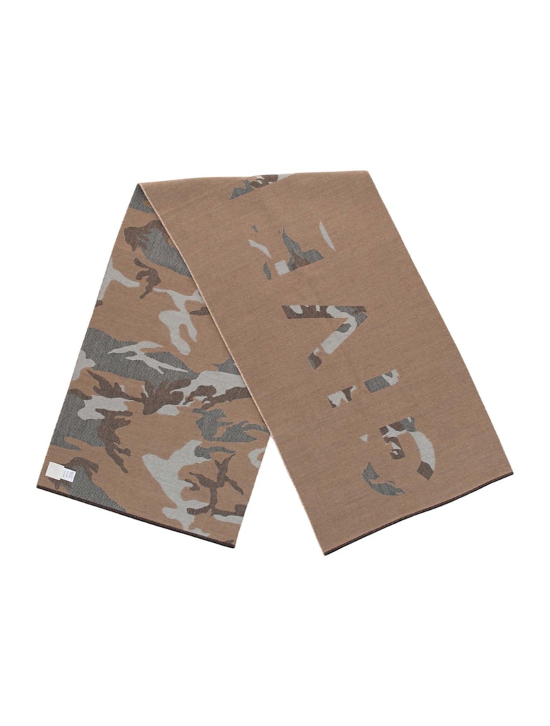 Givenchy Camouflage Logo Scarf Beige in Wool - US